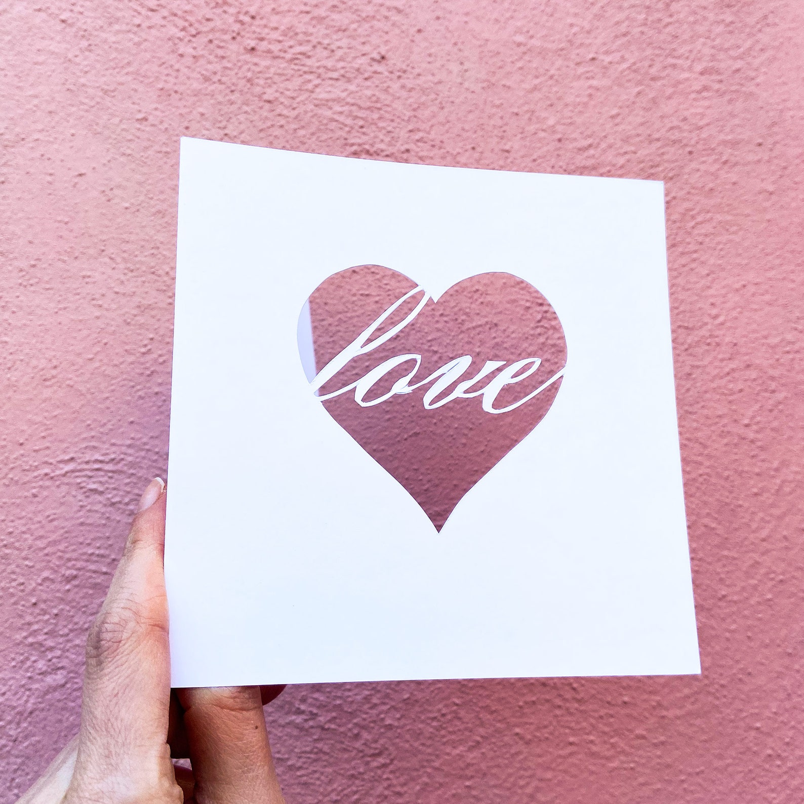 Hand Cut Love Heart Card - Etsy