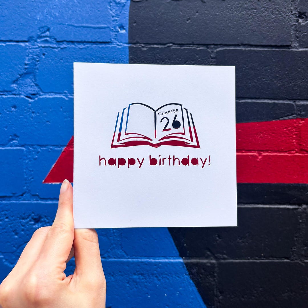 Book Birthday Card, Book Theme Gifts, Chapter 30, Custom Birthday Card ...
