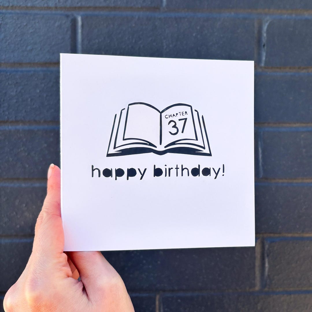 Book Birthday Card, Book Theme Gifts, Chapter 30, Custom Birthday Card ...