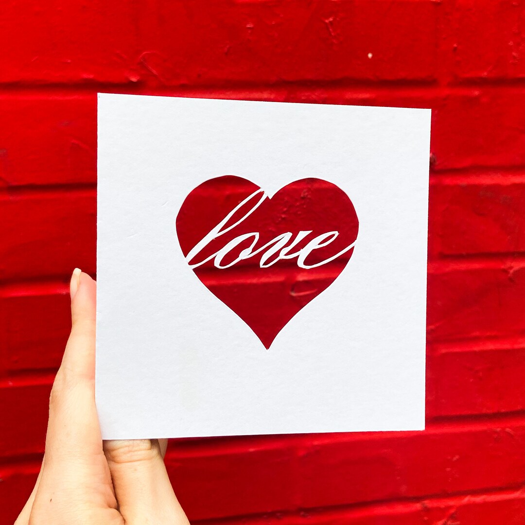 Hand Cut Love Heart Card - Etsy