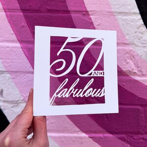 50 and Fabulous, 50th Birthday Card Woman, for Best Friend, Elegant ...