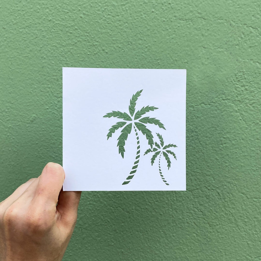 Hawaiian Card, Palm Trees, Card for Gift, Tropical Art, Just Because ...