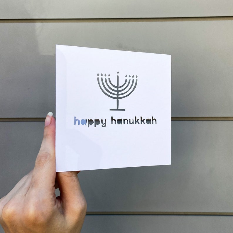 Happy Hanukkah Menorah Card, Happy Holidays Greeting Card, Card for ...