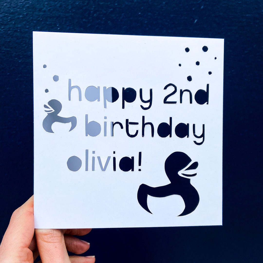 Rubber Duck Card, 1st Birthday Gift, Personalized Birthday Card, Rubber ...