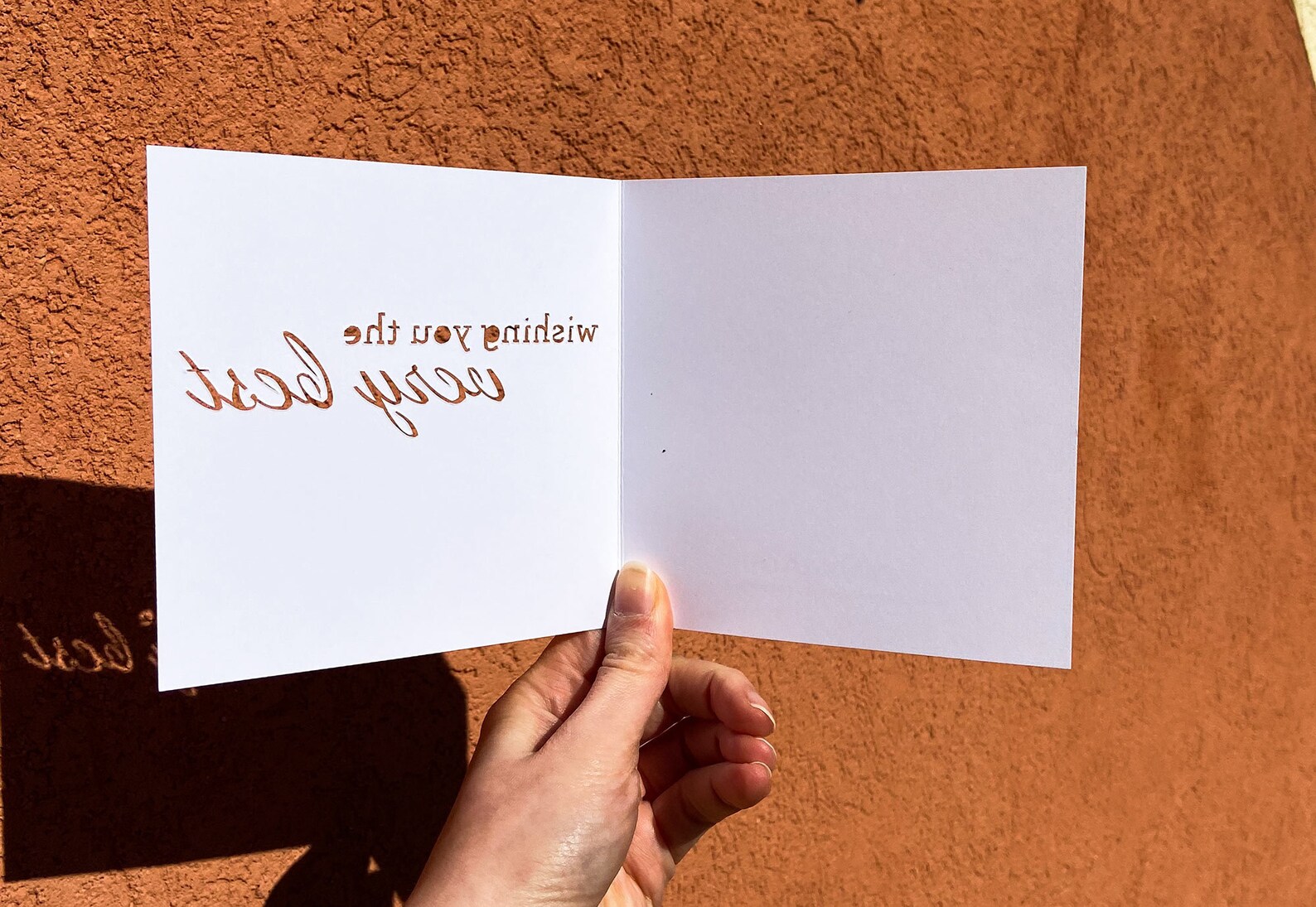 Wishing You the Very Best Hand Cut Card - Etsy