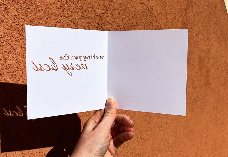 Wishing You the Very Best Hand Cut Card - Etsy