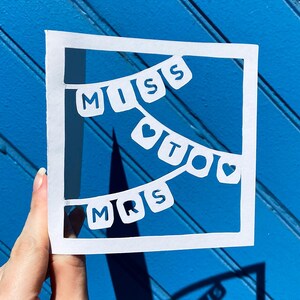 Miss to Mrs Card, Wedding Shower Gift, Congratulations Bride Card ...