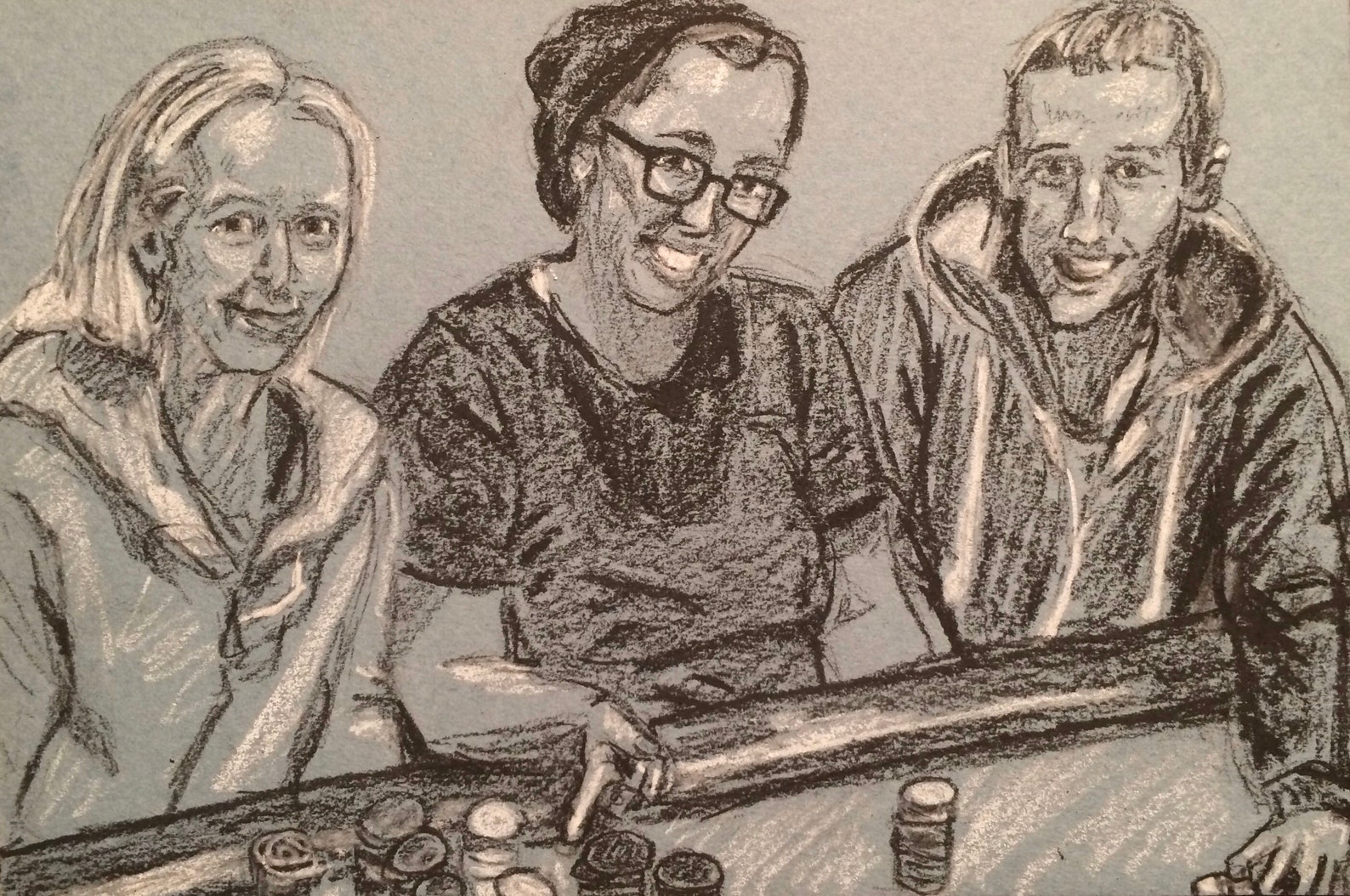 Small Three Person Portrait - Custom - Etsy