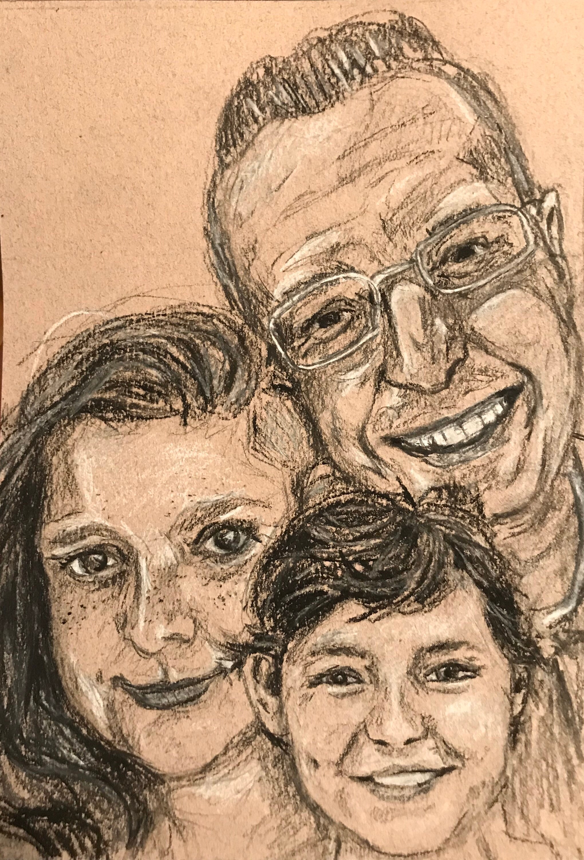 Small Three Person Portrait - Custom - Etsy