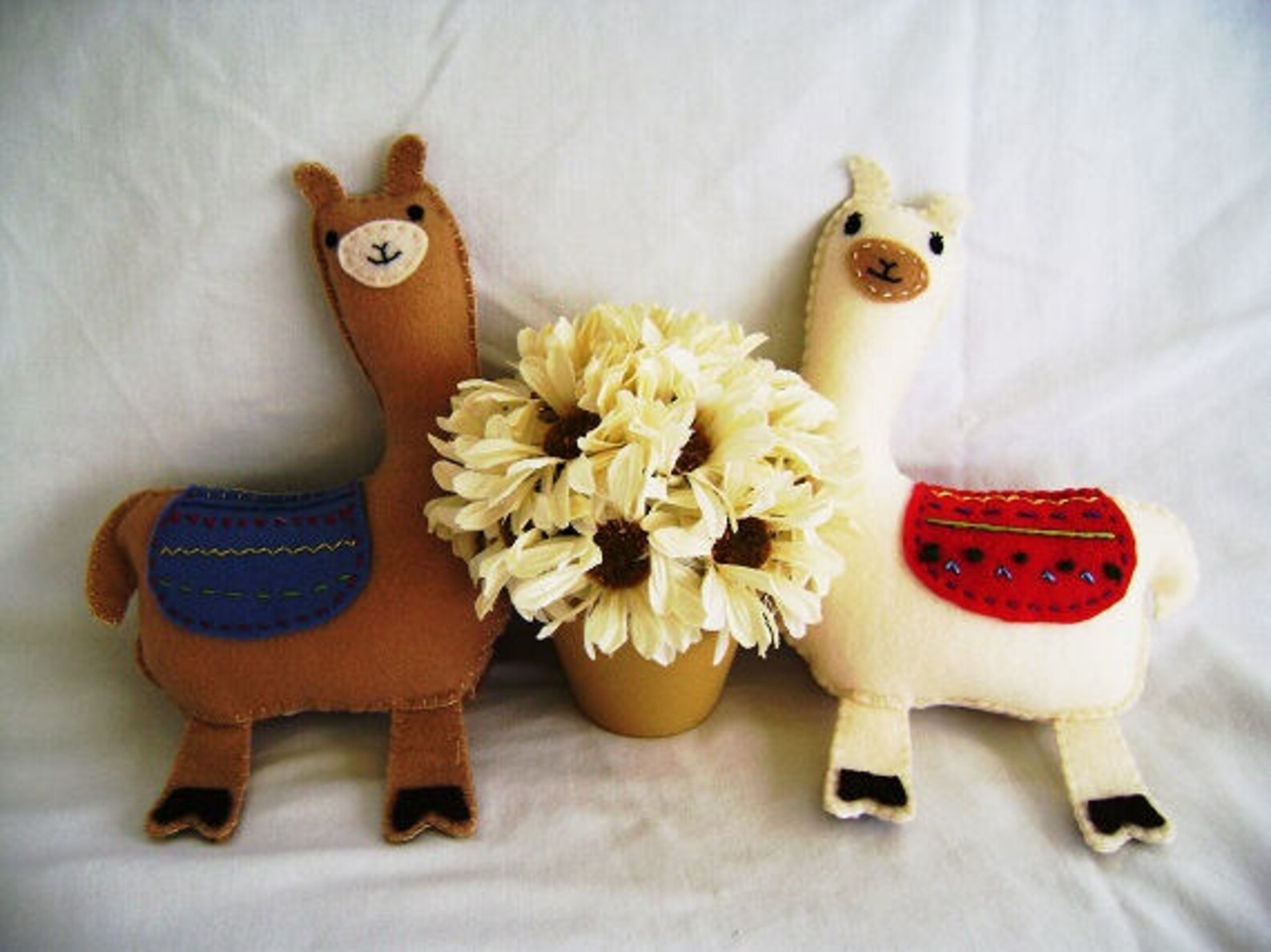 Llama Felt Llamas 2 Felt Llama Stuffed Animals Pair of | Etsy