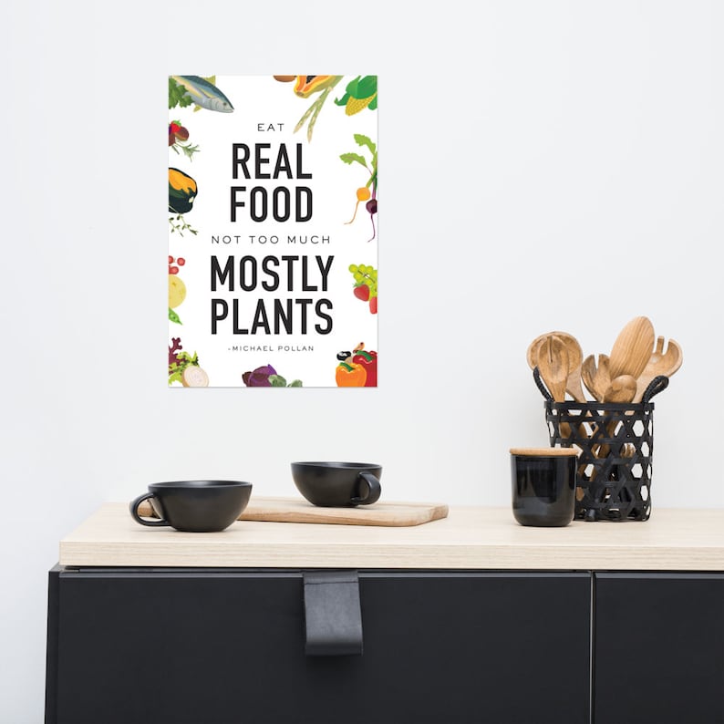 Eat Real Food Print: Michael Pollan Quote, Kitchen Art (giclée) - Etsy