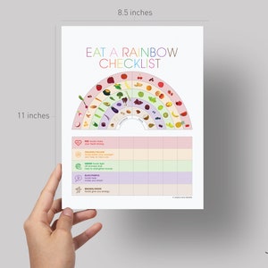 Eat A Rainbow Checklist - Instant Digital Download, Nutritional Food ...