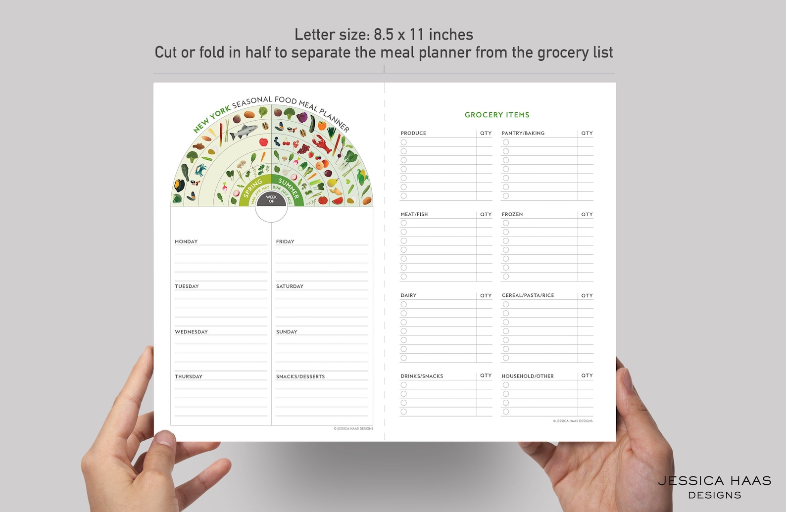 NEW YORK Meal Planner & Grocery List Set Printable Digital - Etsy