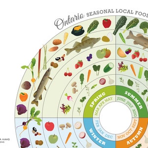 ONTARIO Seasonal Food Guide - PRINTABLE Digital Download, Kitchen Wall ...