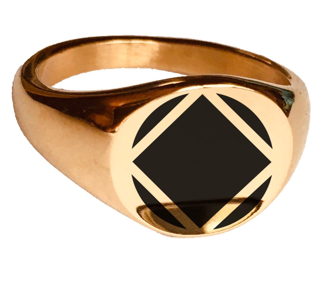 NA Narcotics Anonymous Symbol Logo Signet Ring, Jewelry Women in ...