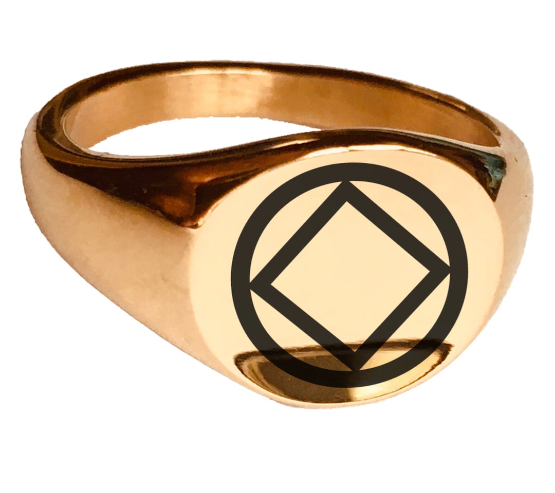 NA Narcotics Anonymous Symbol Logo Signet Ring, Jewelry Women in ...