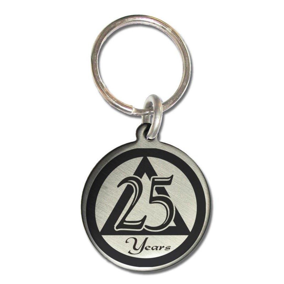 Custom Years AA Alcoholics Anonymous Sober Anniversary Keychain Keyring ...