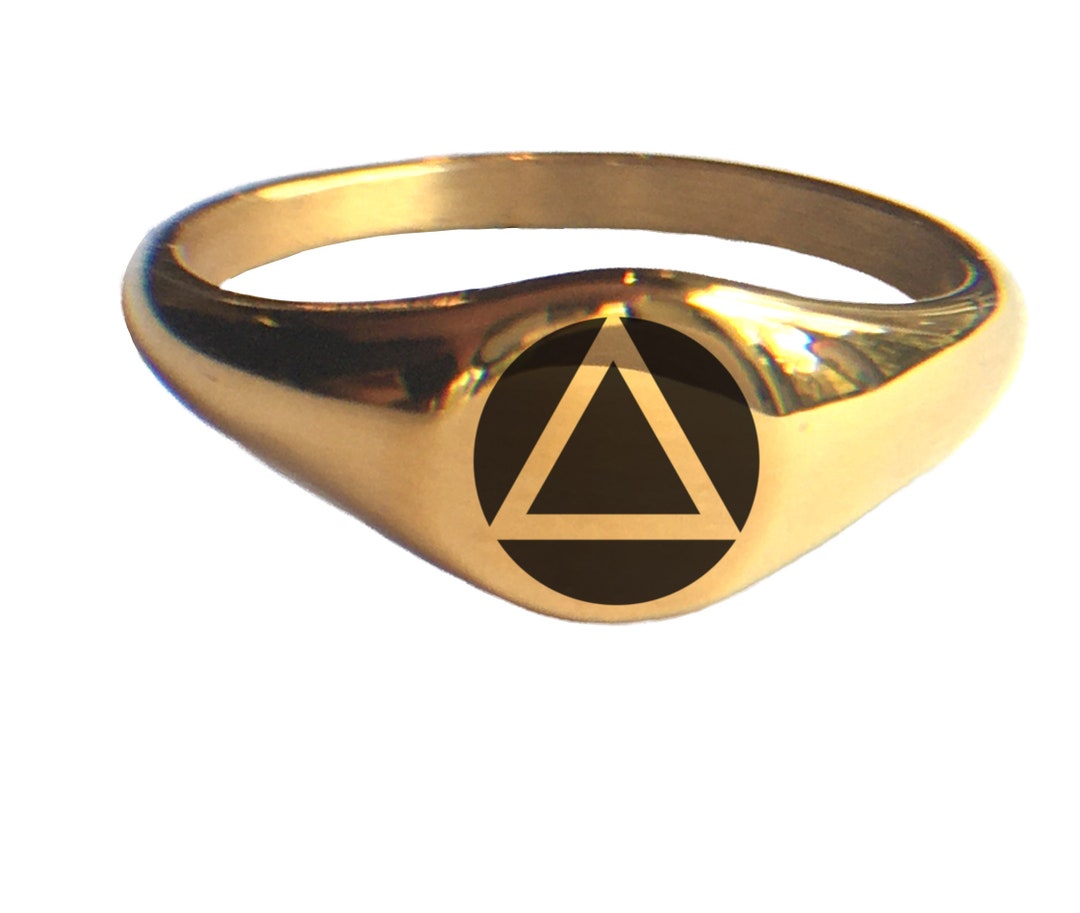 AA Alcoholics Anonymous Symbol Logo Signet Ring, Jewelry Women in ...
