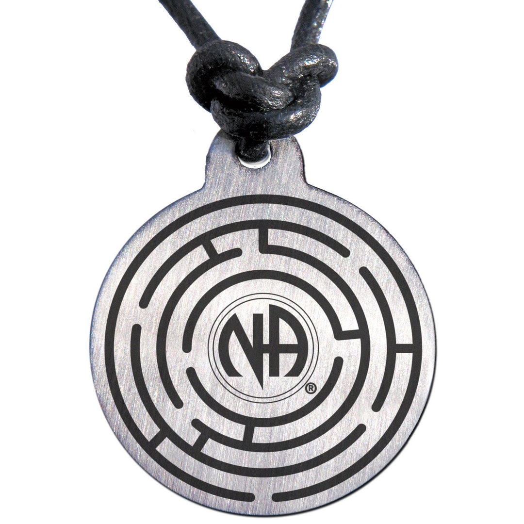 NA Labyrinth Pendant: Narcotics Anonymous Medallion, Clean Time Gift - Etsy