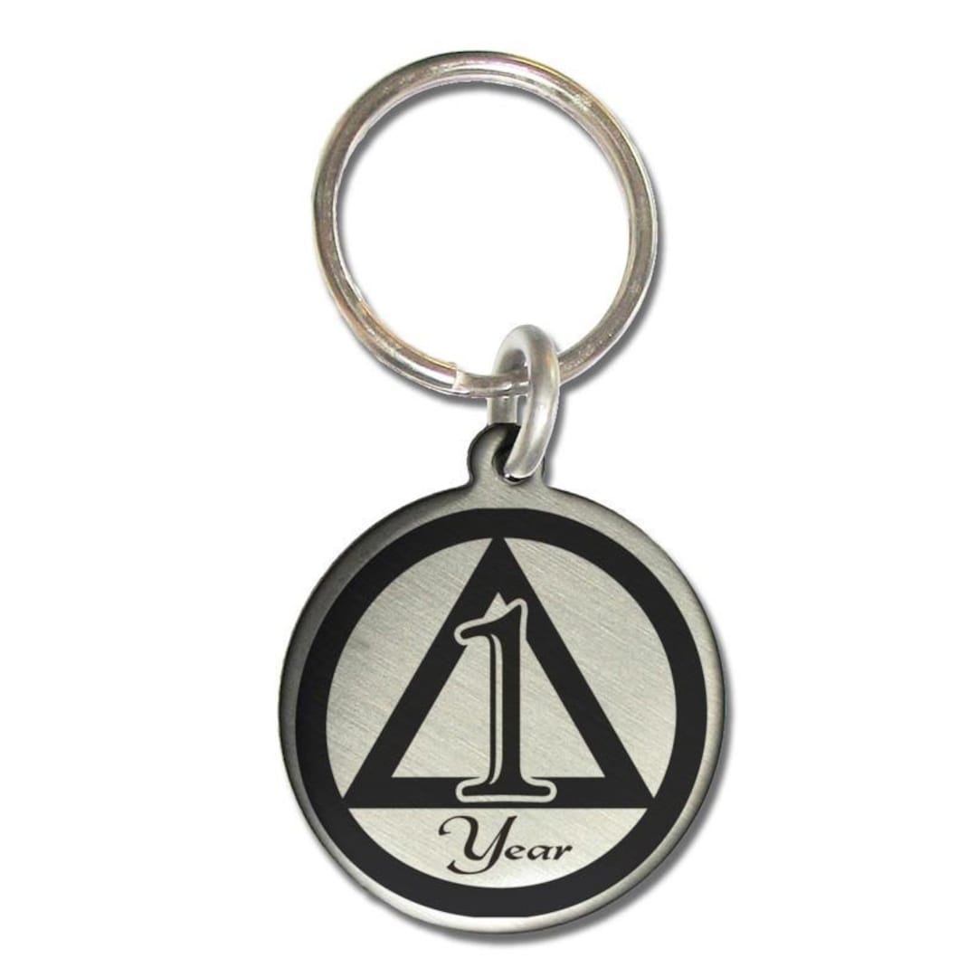 Custom Years AA Alcoholics Anonymous Sober Anniversary Keychain Keyring ...