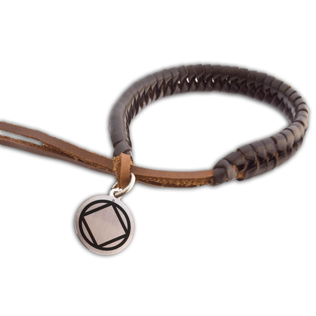 NA Narcotics Anonymous Braided Leather Bracelet: Recovery Gift - Etsy