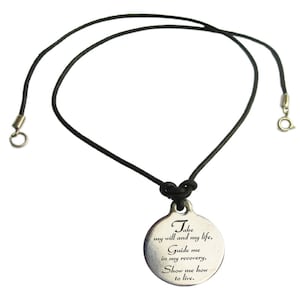 Narcotics Anonymous 3rd Step Prayer Medallion Necklace Men Women, NA ...