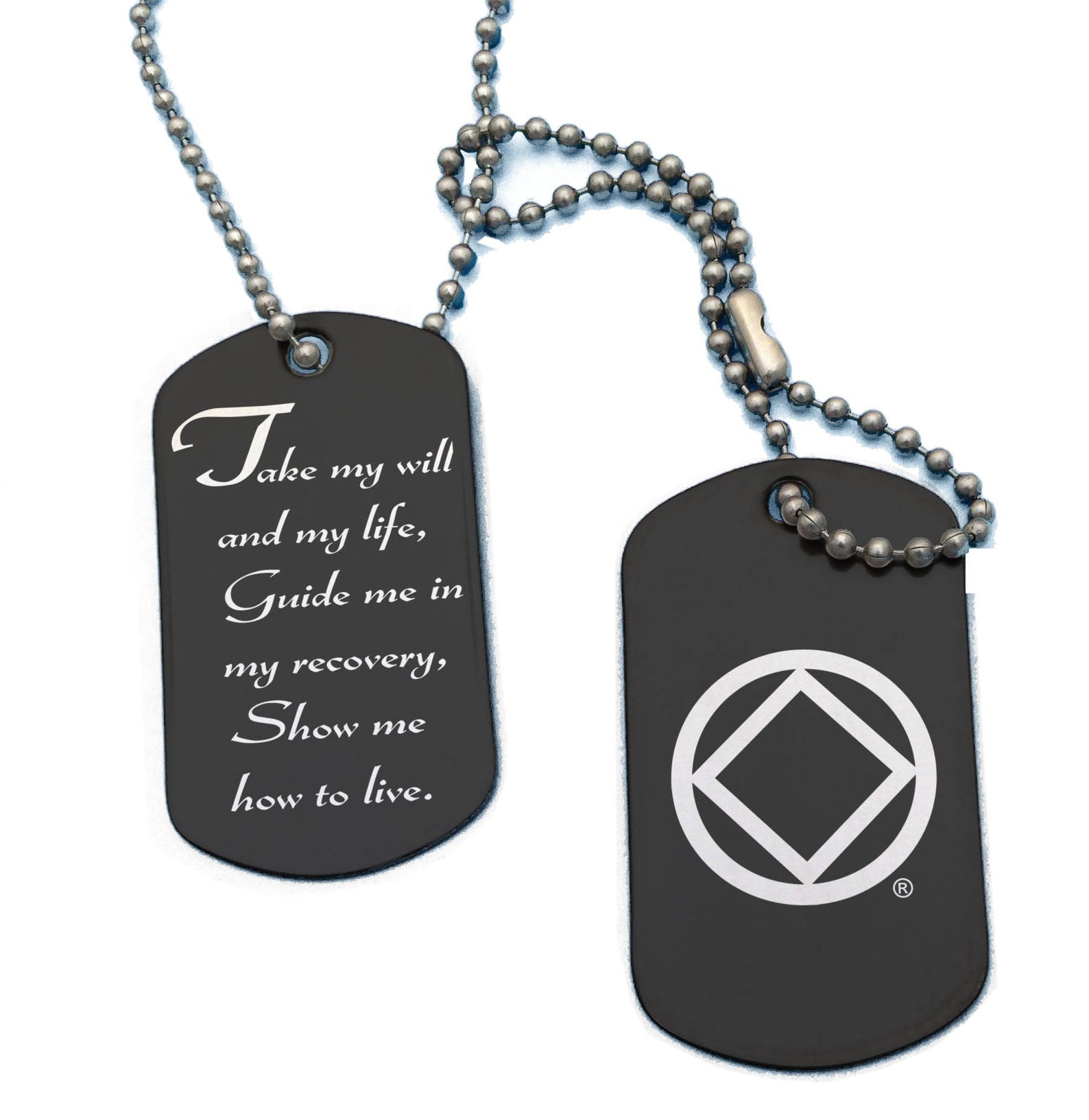 NA Narcotics Anonymous NA Prayer Military Dog Tags Necklace | Etsy