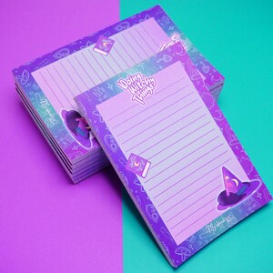 Witch Notepad, Black Cat Notepad, A6 Memopad - Etsy