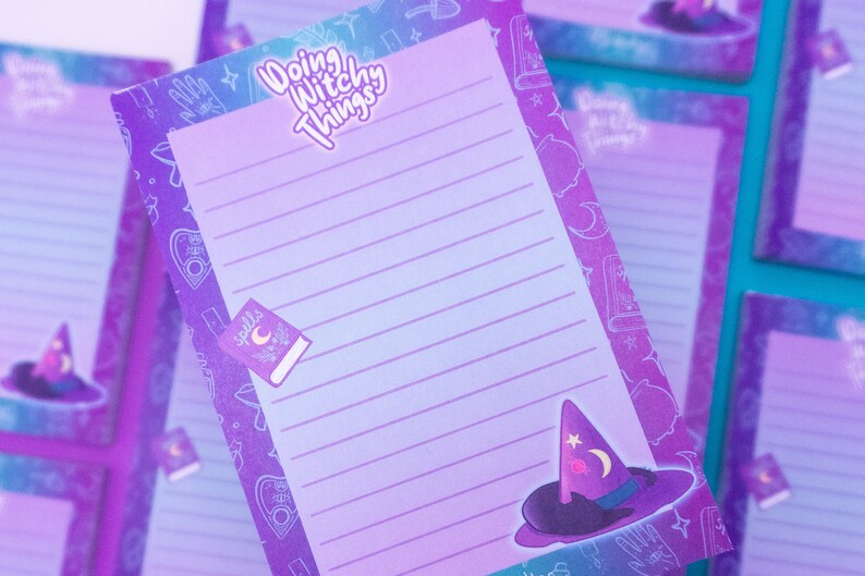 Witch Notepad Black Cat Notepad A6 Memopad | Etsy