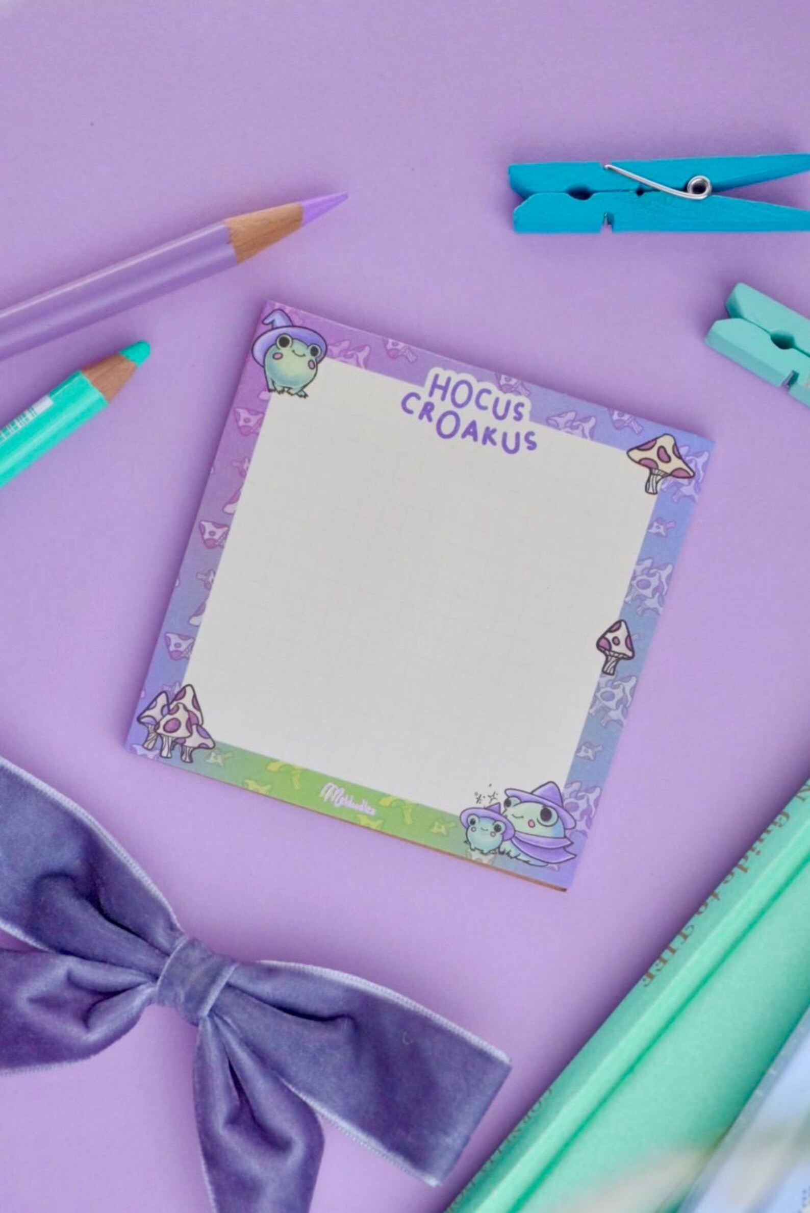 Witchy Frog Stationery Set: Hocus Croakus Notepad, Stickers & Desk ...