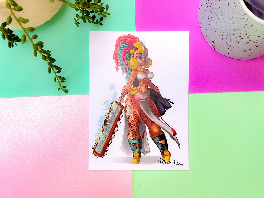 Aztec Warrior Art Print, 5 X 7 Art Print , Wall Art, Mexican Art, - Etsy