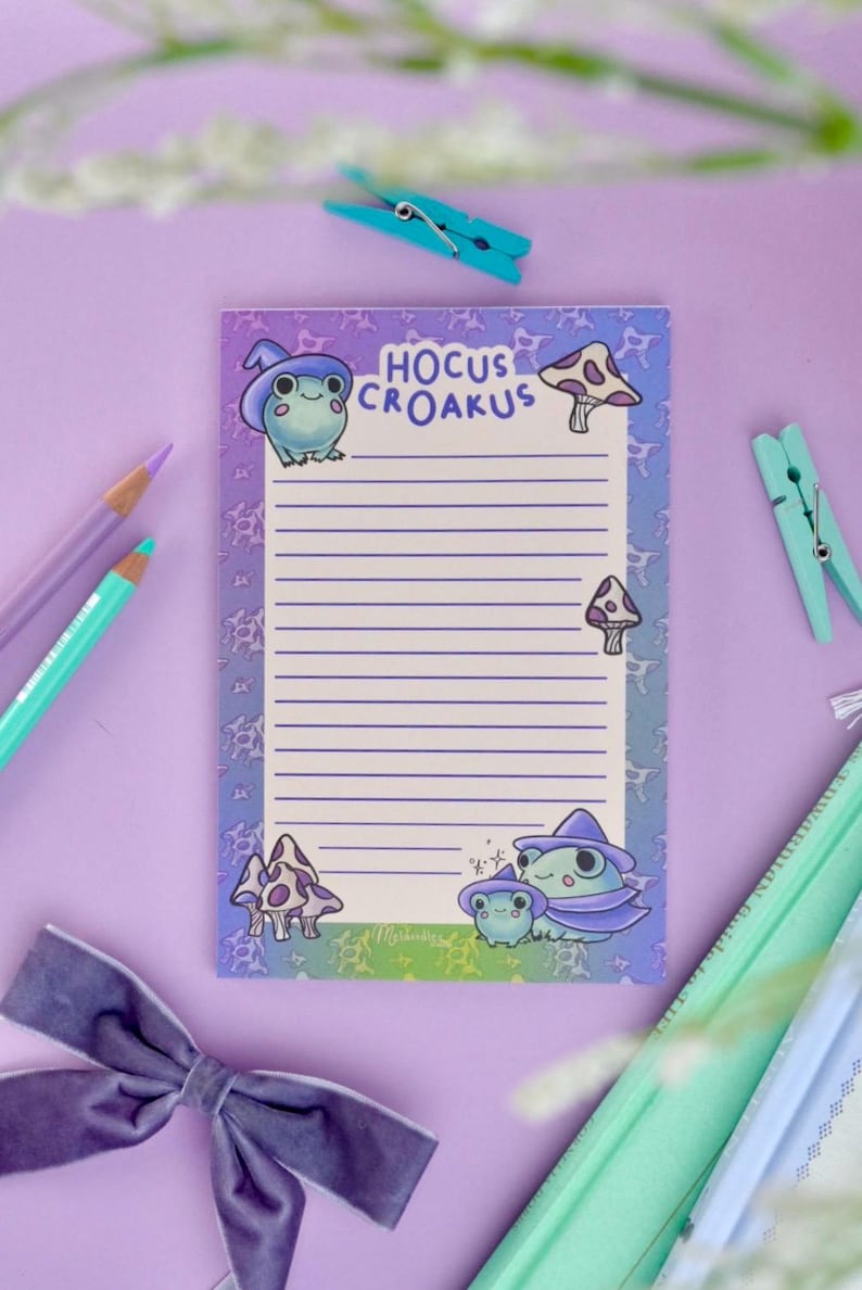 Witchy Frog Stationery Set: Hocus Croakus Notepad, Stickers & Desk ...
