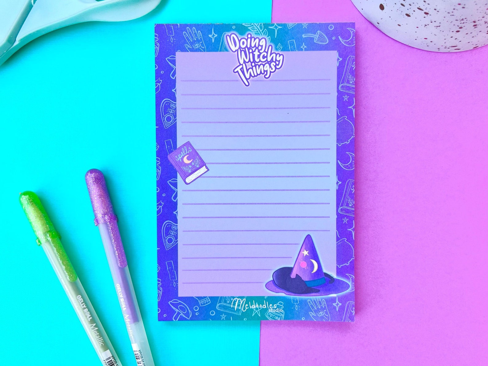 Witch Notepad Black Cat Notepad A6 Memopad - Etsy