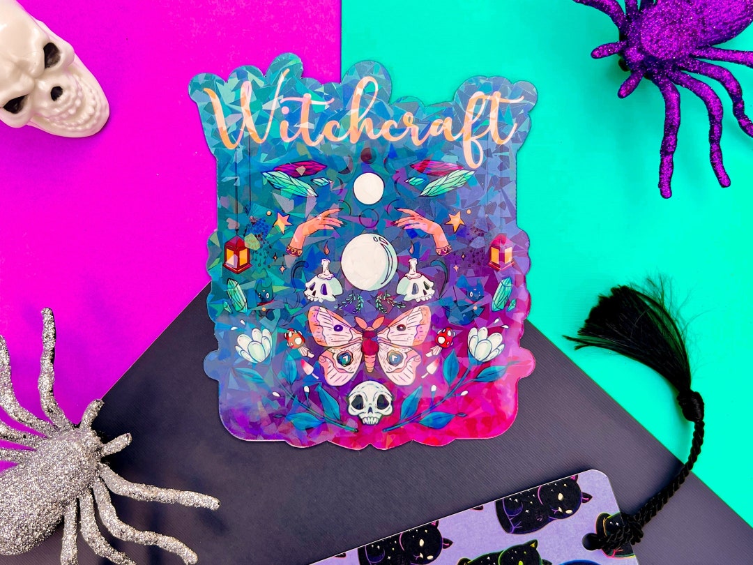 Witchcraft Glitter Sticker, Witch Sticker, Halloween Decal, - Etsy