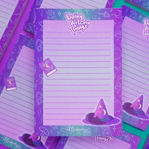 Witch Notepad, Black Cat Notepad, A6 Memopad - Etsy