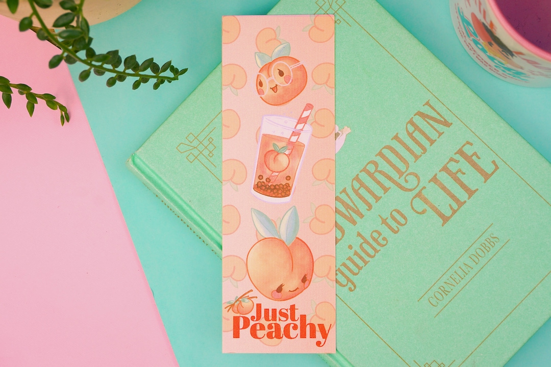 Peach Bookmark, Just Peachy Stationery, Gift for Bookworm, Cute and ...