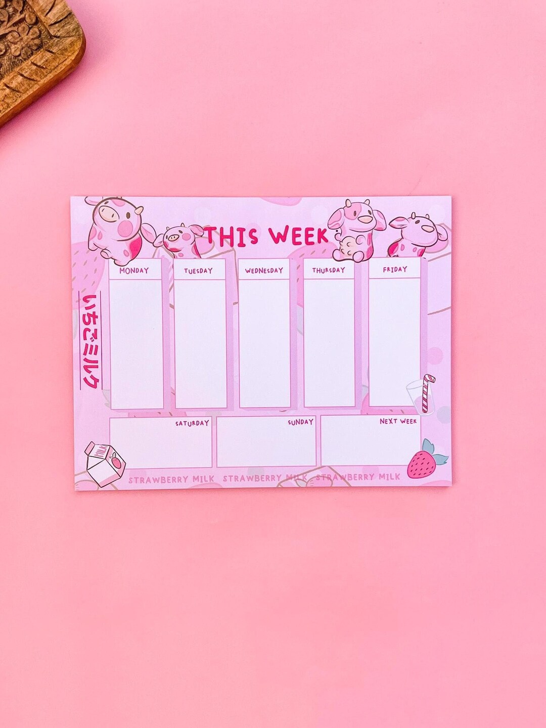 Strawberry Cow Weekly Planner for Weekly and Daily Schedules. Make to ...