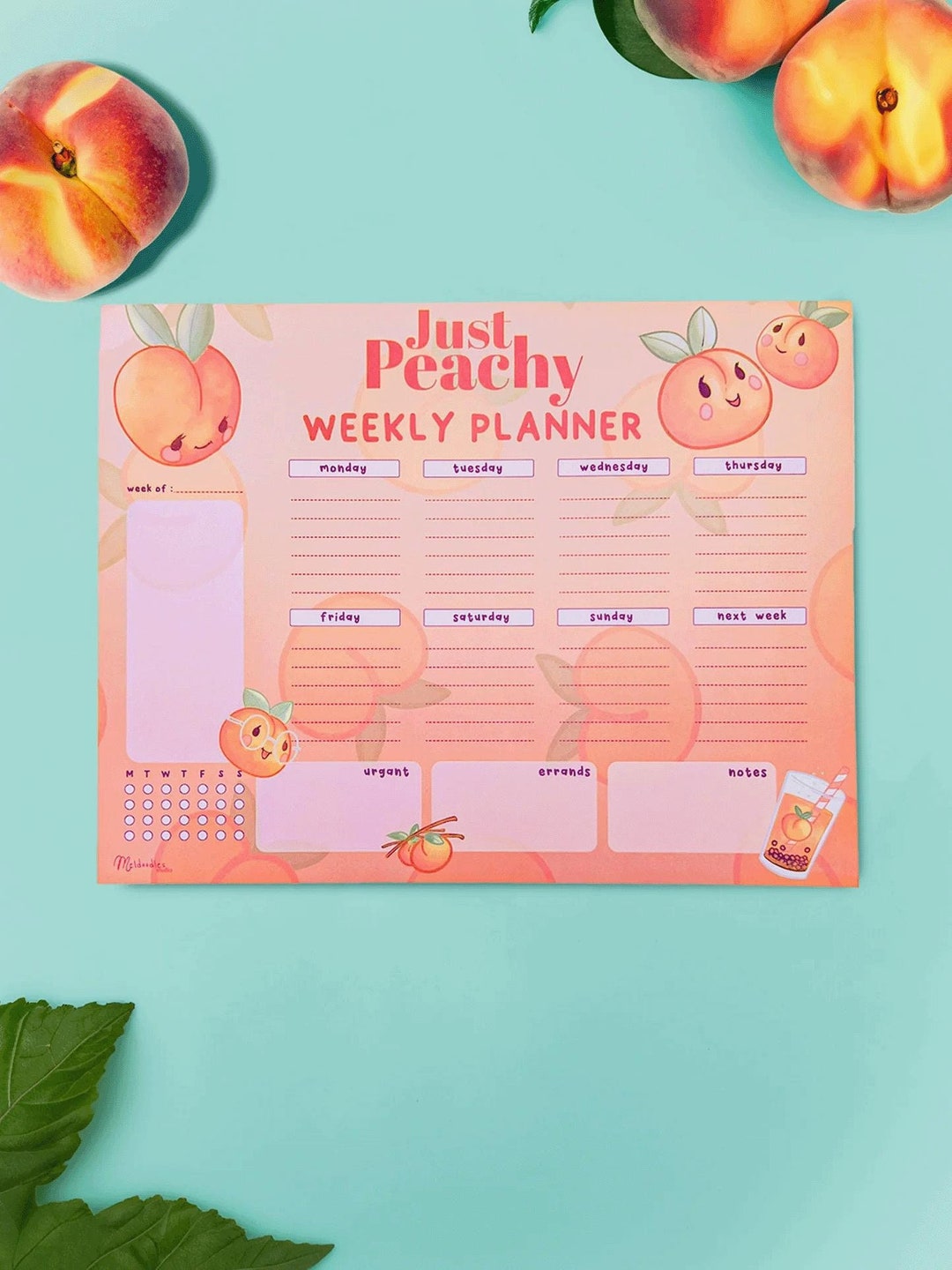 Peach Weekly Planner: Kawaii To-do List Notepad - Etsy