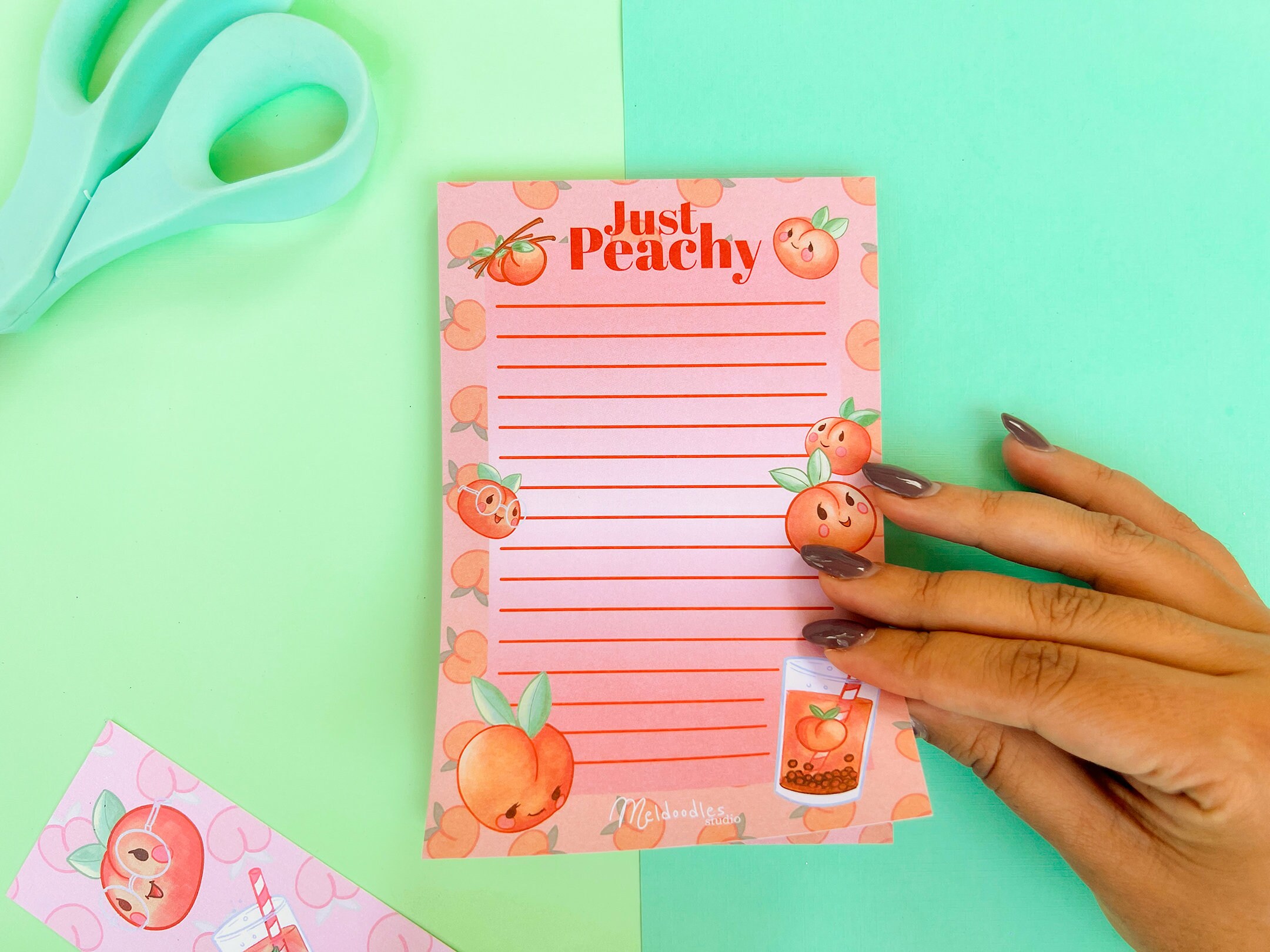 Peach Stationery Peach Notepad Kawaii Stationery Korean - Etsy