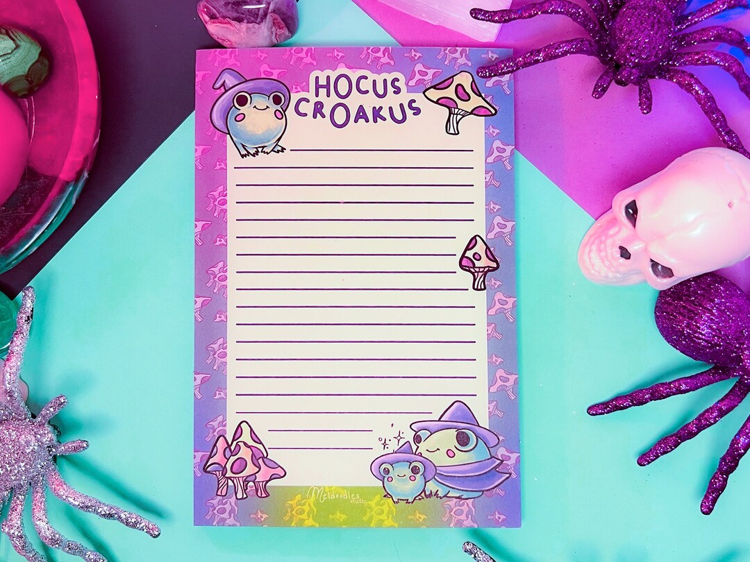 Frog Stationery, Frog Notepad, Witch Frog Memopad, Frog Stationery ...