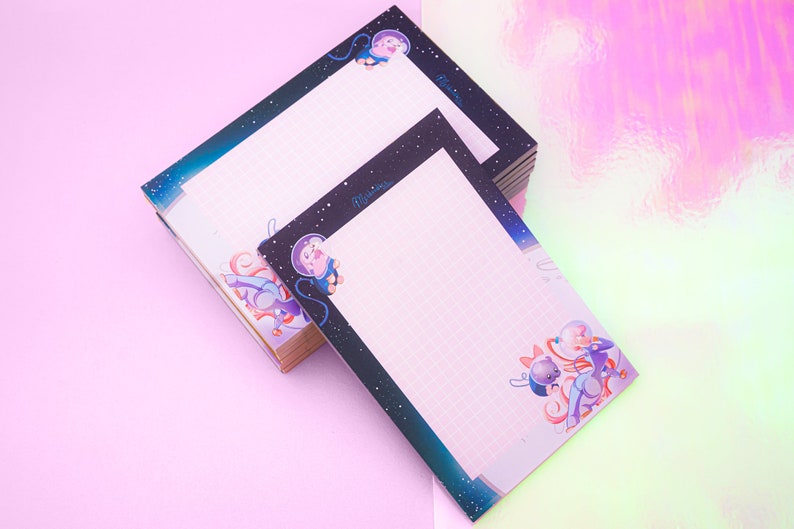 Space Notepad Pinup Art Kawaii Aesthetic Fun Memo Pad - Etsy