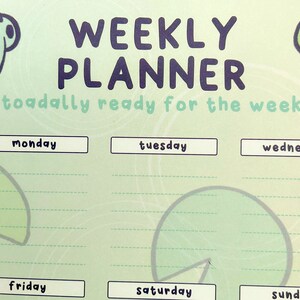 Frog Weekly Planner, Froggy Memopad, Frog Stationery, Kawaii Notepad ...