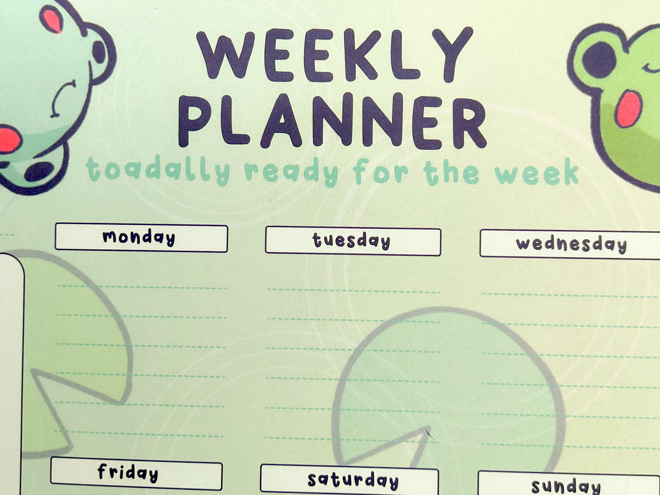 Frog Weekly Planner Froggy Memopad Frog Stationery Kawaii - Etsy