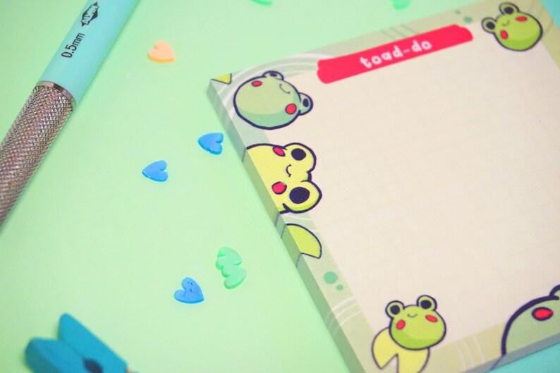 Frog Sticky Notes Froggy Notepad Kawaii Frog Memo Pad Cute - Etsy