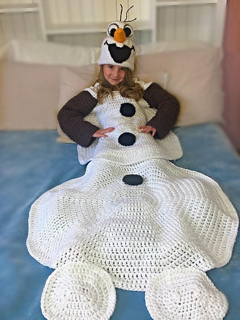 Snowman Blanket Crochet Pattern Instructions PDF File - Etsy