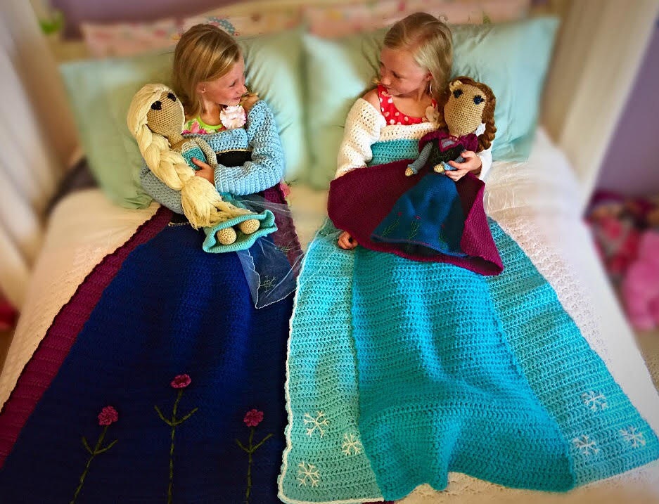 Flower and Ice Crochet Princess Dress Blanket PATTERNS | Etsy Australia