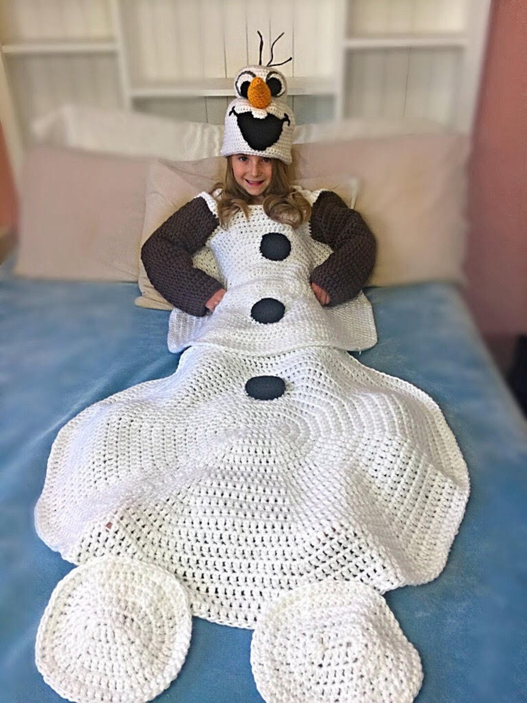 Snowman Blanket Crochet Pattern Instructions PDF File - Etsy