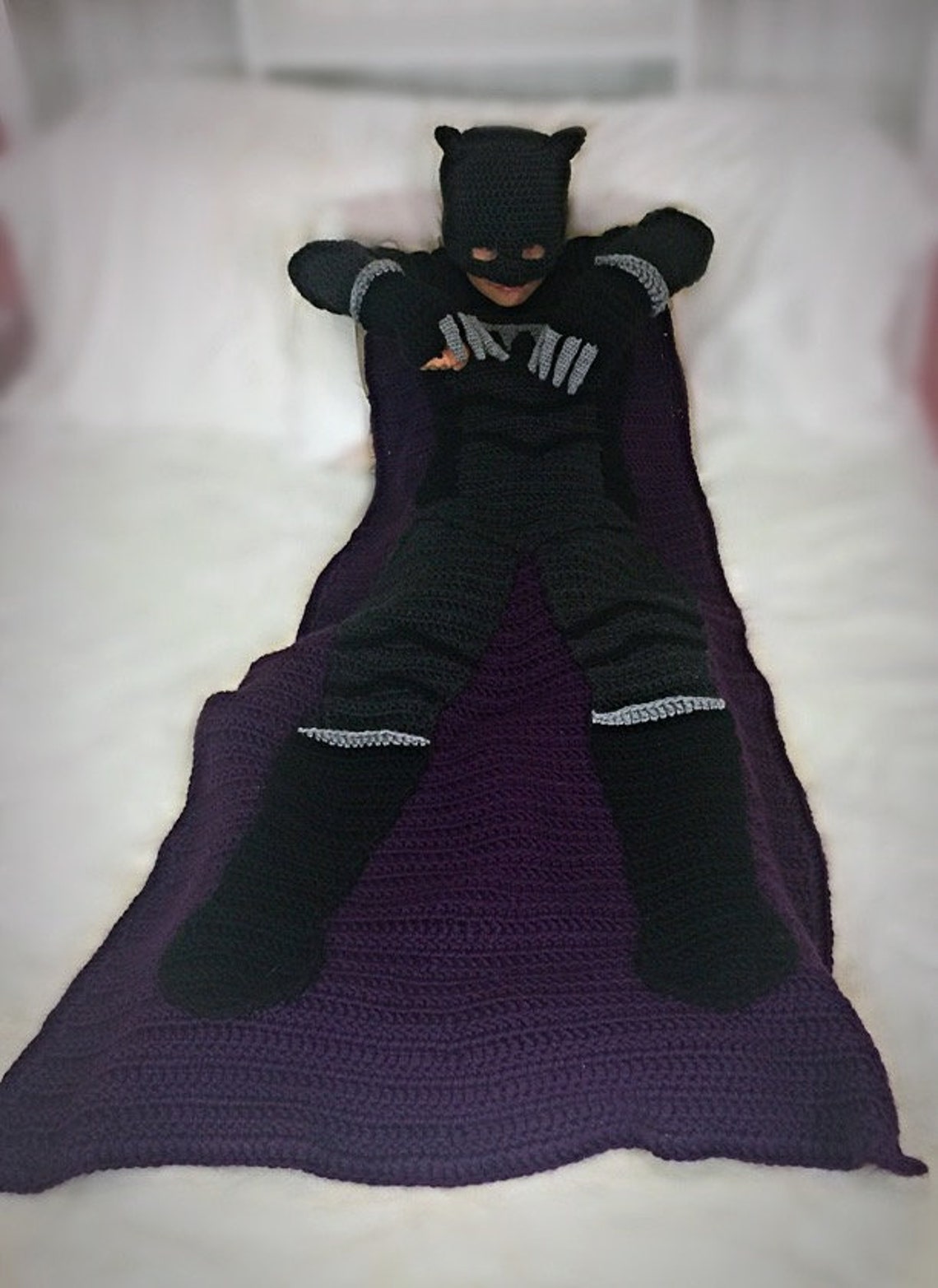 Black Cat Hero Crochet Blanket Pattern PDF File - Etsy