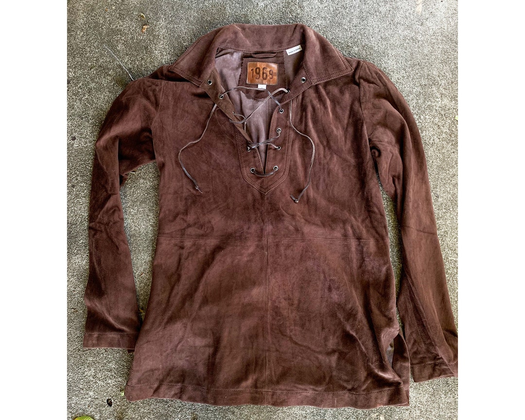 Vintage Inspired 1960s/1970s 1969 Brown Suede Top, S - Etsy