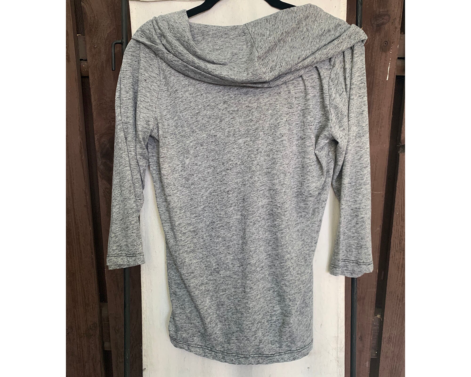 Vintage Inspired Salt and Pepper Linen Blend Cowl Neck Top S - Etsy